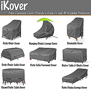 Patio Chair Covers 2 Pack-35 W x 37" D x 32" H,Lounge Deep Seat Cover,Heavy Duty and Waterproof Outdoor Lawn Patio Furniture Covers,Provide a Great Fit and All Weather Protection,Grey