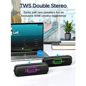 Maoifaec 20W Wireless Bluetooth Speaker, Portable Bluetooth Speaker 5.0 with 24H Playtime, Multi-Color LED Lights, IPX7 Waterproof Bluetooth Speaker for Party, Shower, Outdoor, Travel