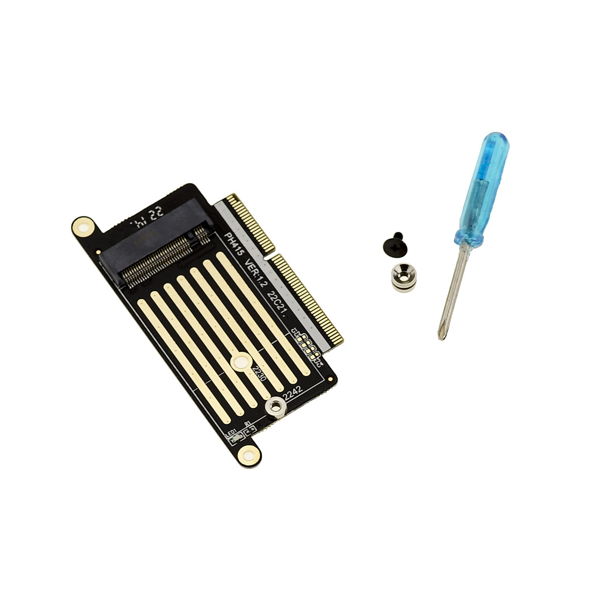 KALEA-INFORMATIQUE M2 NGFF NVMe M Key Adapter to Replace SSD 22+34 Points of a MAC Pro A1708 (Years 2016 and 2017)