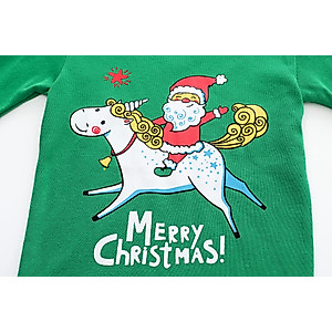 UNICABBIT21 Pajamas for Girls Cute Green Christmas Sleepwear Little & Big Kids Loungewear PJS Clothes 2PCS Set Size 4