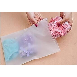 erioctry Waterproof Plastic Pouch Bag Organizer Packaging Bags Travel Storage Bag Luggage Shoes Cloth Suit Makeup Packing Pouch Bag Organizer Zip Seal Space Saving Bags (6-Pack of Different Sizes)