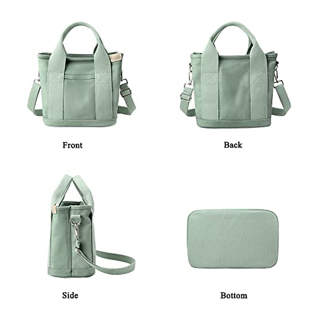 Canvas Tote Bag for Women Stylish Crossboy Handbag Casual Hobo Bag Top Handle Satchel with Multiple Pockets (A-Green)