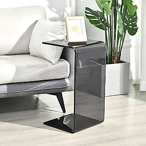 VLUOO Acrylic C Table,Multipurpose Clear Side Table Laptop End Table,Acrylic C Shape Side Table for Bedroom,Living Room and Patio|11.8 * 11.8 * 25.6IN
