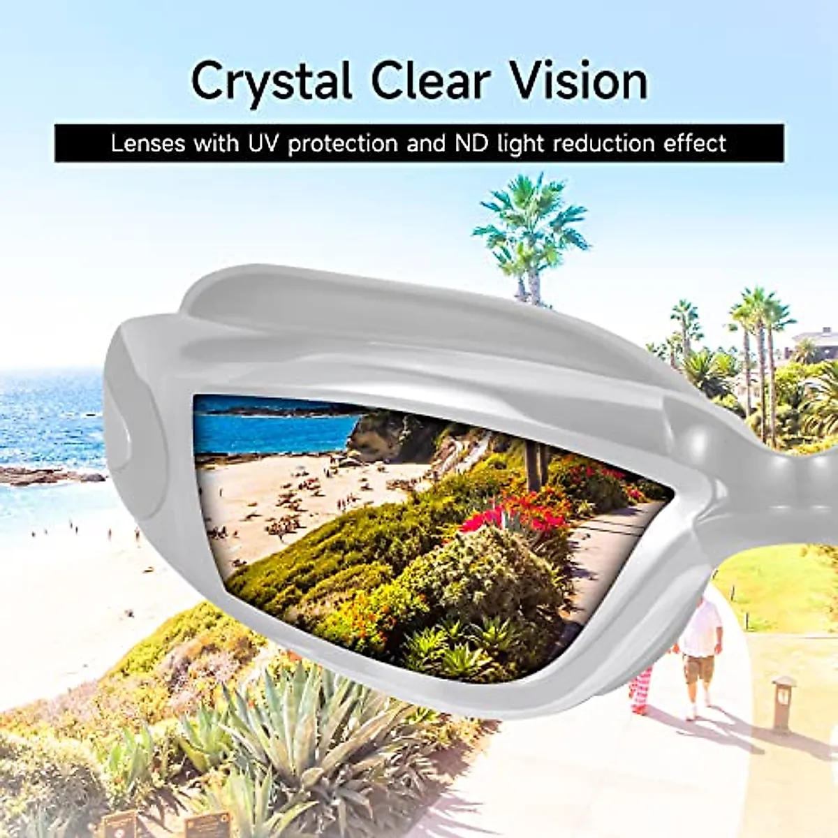 filhodomar Swim Goggles，Pack of 2 Swimming Goggle No Leaking Adult Upgraded Swim Goggles Silver+Clear,Suitable for Adult Men, Women, Teens