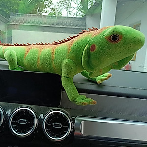 ELAINREN Lifelike Chameleon Stuffed Colorful Lizard Toy Realistic Green Chameleon Dragon Plush Pillow Soft Chameleon Lizard Plushie Dolls Gifts
