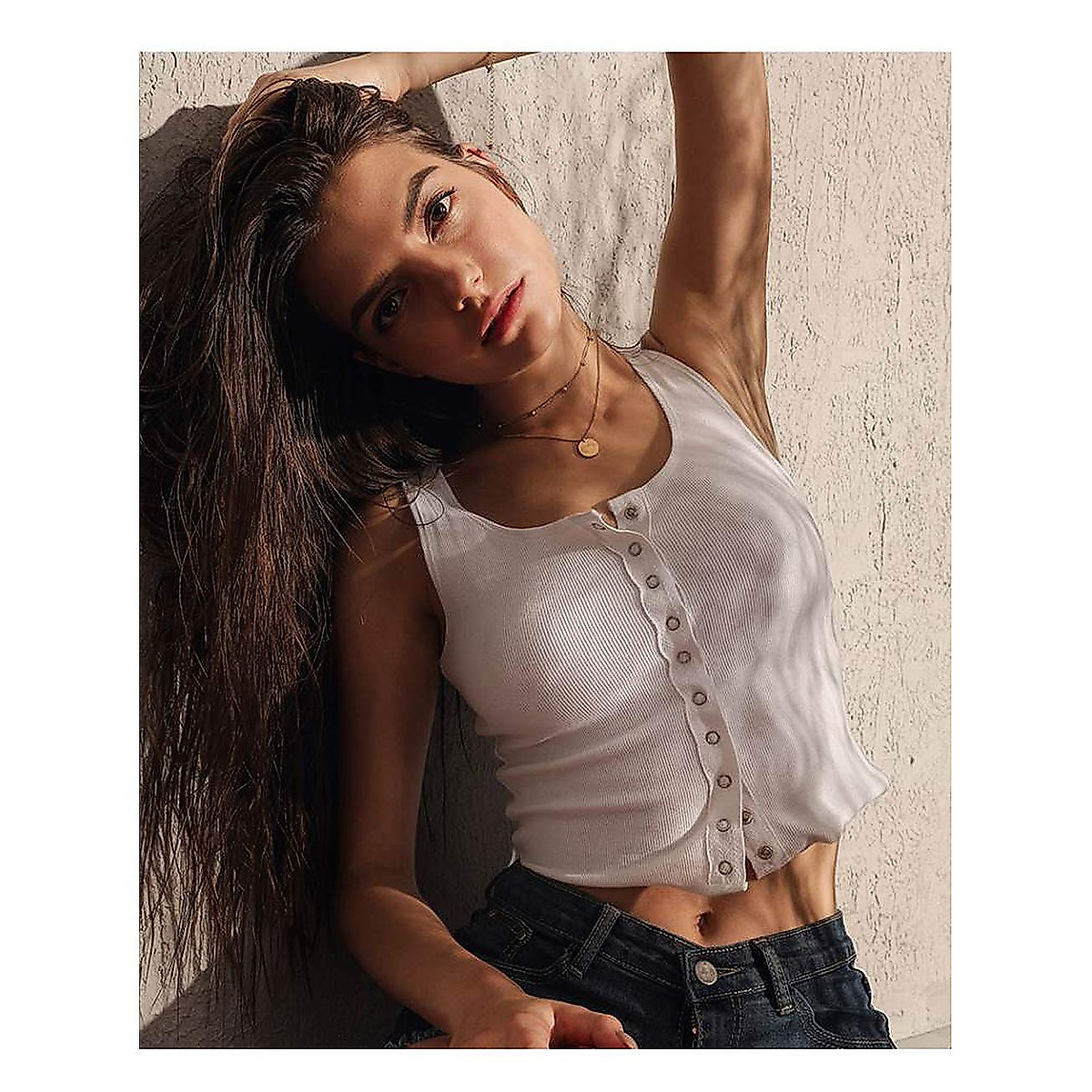 RoseGold Layered Necklace for Women - Coin Choker Necklace Charm Pendant Necklace