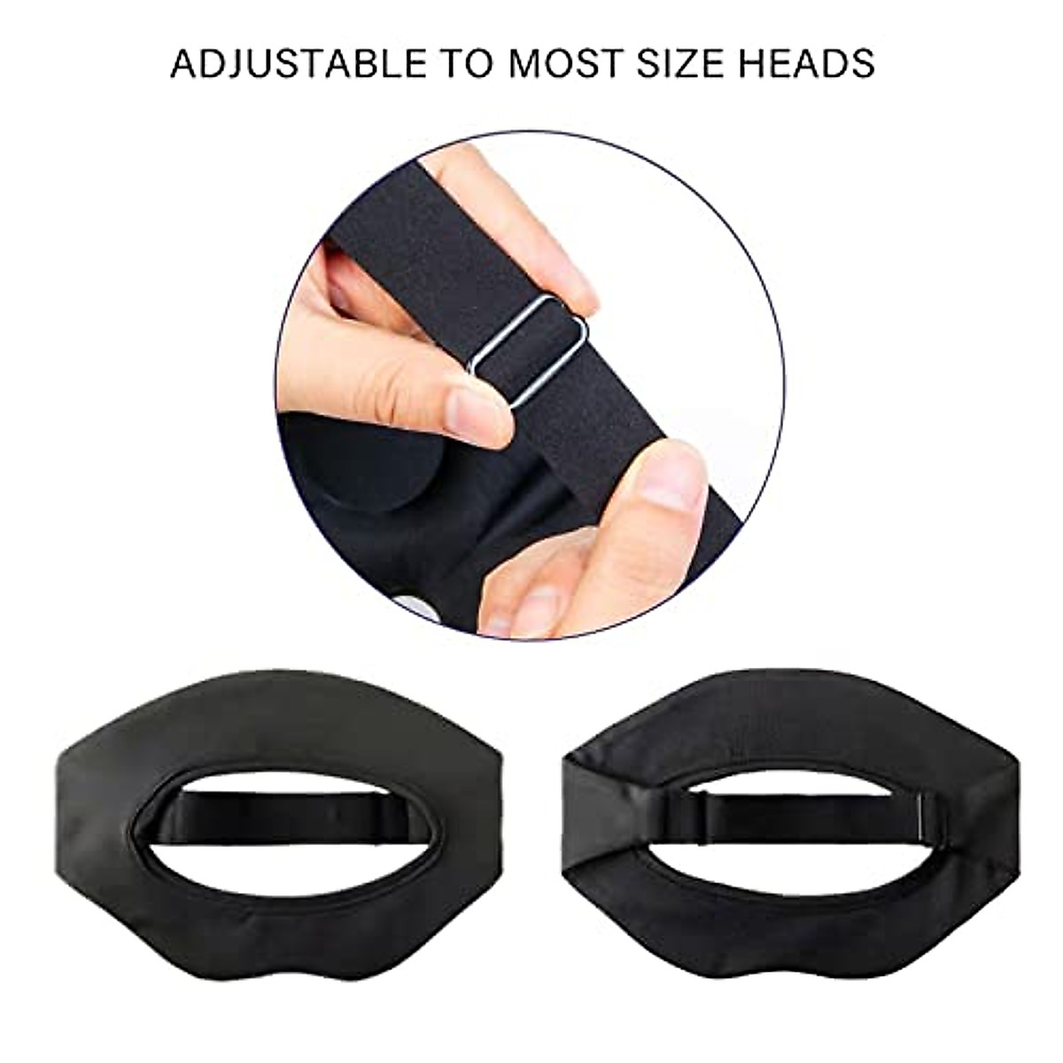 VR Masks Sweat Band for Oculus Quest 2 Accessories, VR Eye Sweat Guard Pad with Adjustable Strap, VR Face Cushions Covers for Virtual Reality Headsets (2PCS) (Black Grey)