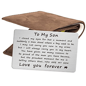 MXRSDF Son Gifts - Son Inspirational Engraved Wallet Card