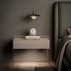 HIGOH Bedside Table Light Luxury Acrylic Nightstands Modern Minimalist Bedroom Furniture Creative Nordic Home Bedside Table Storage Side Cabinet (Color : Apricot-60cm)