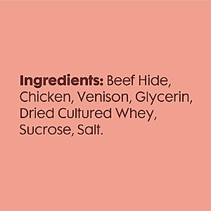 Better Belly Proteins with Real Venison Large Rolls 3 Count, Digestible Rawhide for Dogs, 12.1 Ounce (Pack of 1)