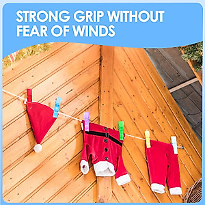 140 Pcs Mini Clothes Pins Colored - Small Clear Clips for Hanging Picture String, 1.37 Inch Plastic Photo Clips Transparent, 7 Colors