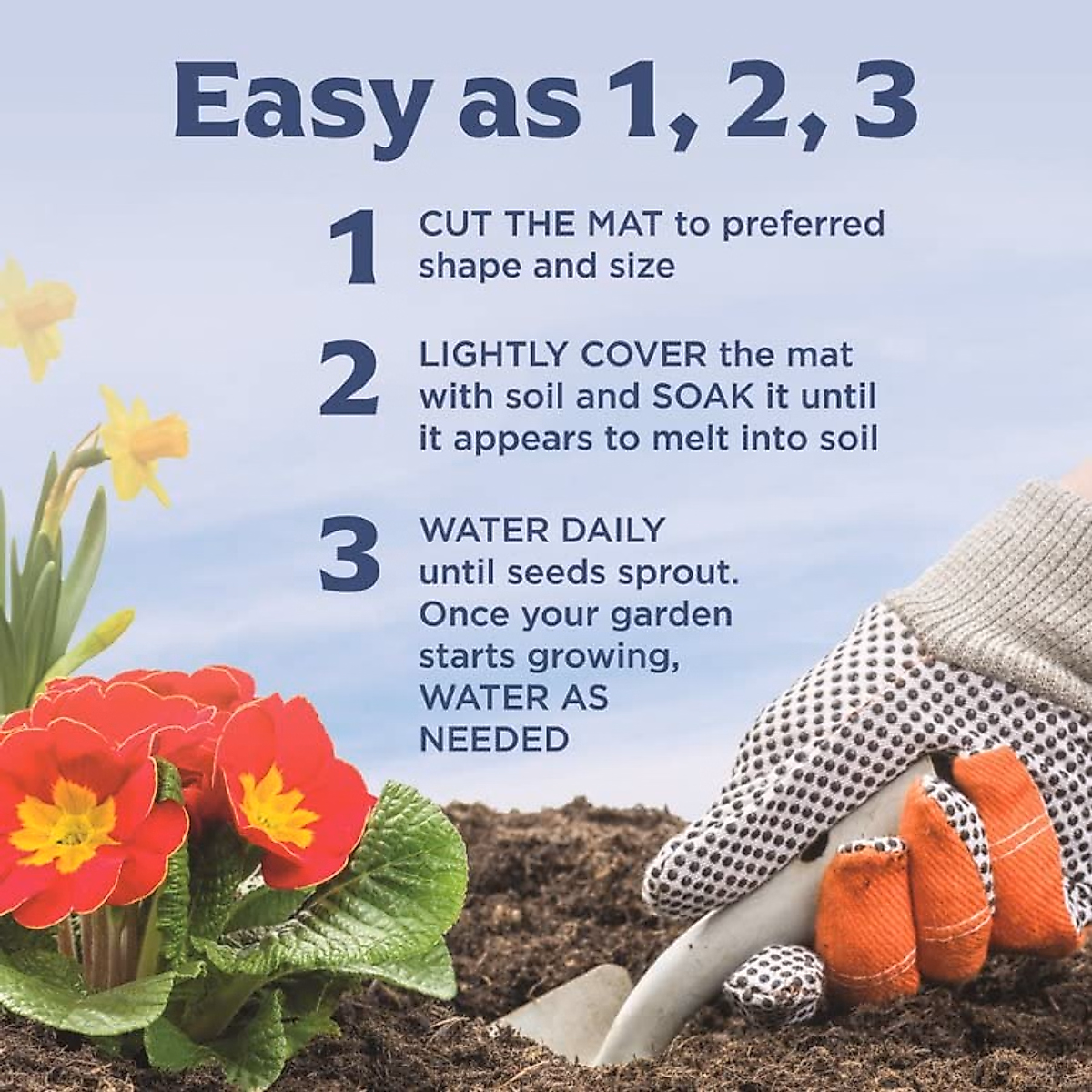 BloomingBulb Seed Mat - Easy to Plant and Grow Garden Seeds - Creates Fragrant, Vibrant Flower Garden – Customizable Flower Beds- English Cottage Garden Mat Green 17''x5''