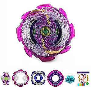 Bays Blade Battling Tops Bey Burst Spinning Starter SuperKing Booster B-177 Jet Wyvern Around Just 1D Jet Wyvern/Wyvron Toys Metal Plastic Fusion Gift with B-184 L/R Two-Way Launcher & Grip (Black)