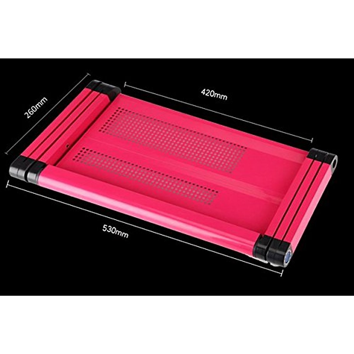Goldball Portable Laptop Computer Desk Adjustable Vented Laptop Table Portable Bed Tray Book Stand Multifunctional & Ergonomics Design Dual Layer 17” Laptop Computers or Smaller (Rose Red)