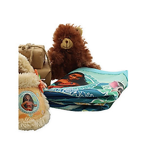 Disney Moana Maui Girls Collapsible Nylon Gift Basket Bucket Tote Bag (One Size, Blue)