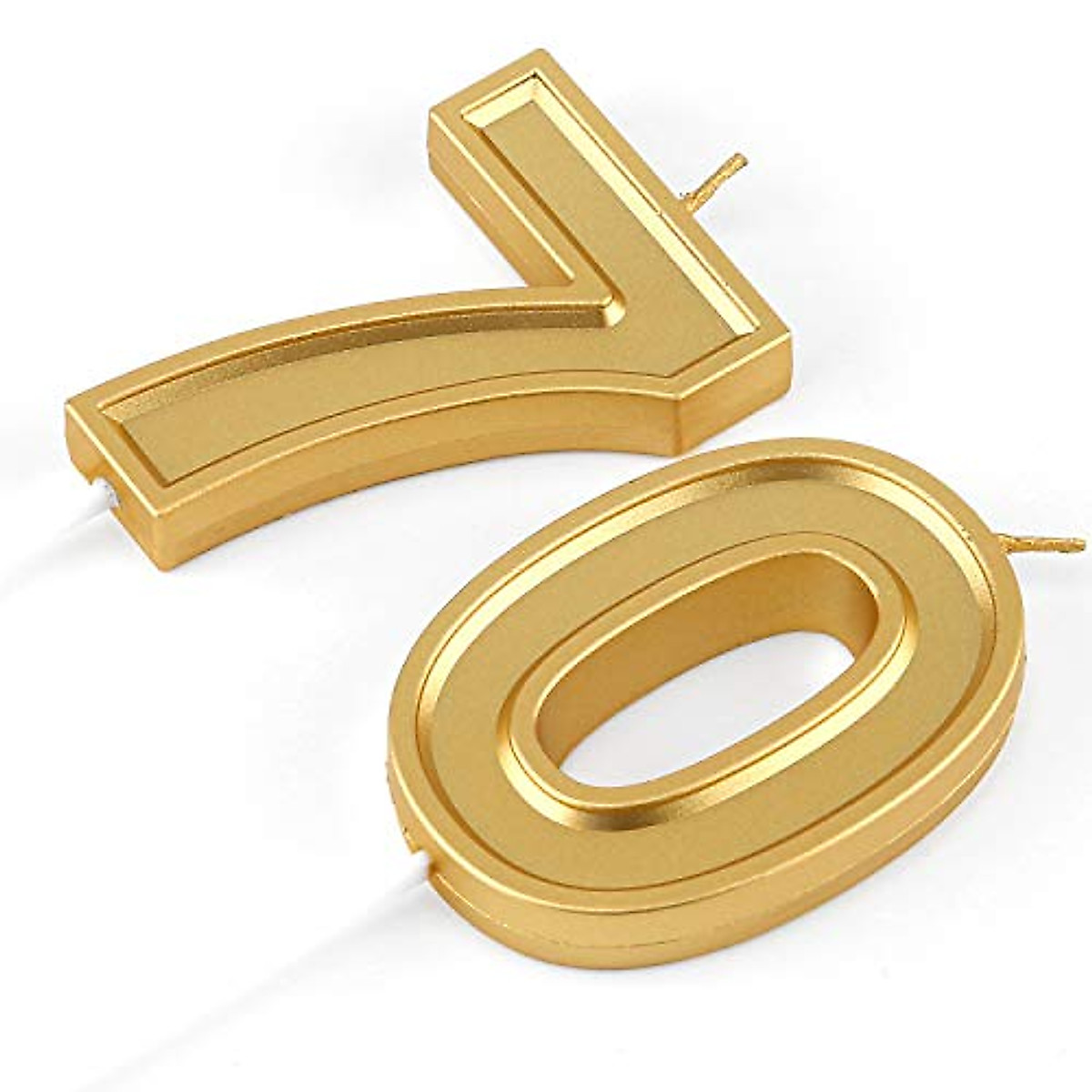 LUTER 2.76 Inches Large Birthday Candles Gold Glitter Birthday Cake Candles Number Candles Cake Topper Decoration for Wedding Party Kids Adults, Number 70