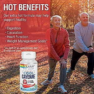 SOLARAY Extra Hot Cool Cayenne 100,000 HU | Healthy Digestion, Metabolism & Cardiovascular Support | 90 VegCaps