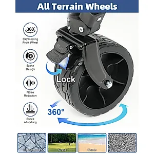 LifeImpree Collapsible Foldable Wagon, Beach Wagon with All Terrain Wheels, Heavy Duty Folding Utility Garden Cart, Adjustable Handle, 350LBS Capacity for Camping, Grocery, Sports, Shopping, Outdoor