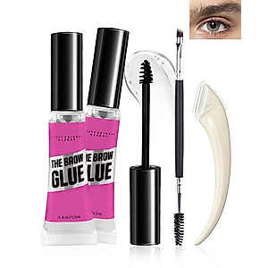 Waterproof Brow Gel Clear-2PCS Strong Hold Eyebrow Gel,Eyebrow Mascara Long-Lasting Quick-Drying Transfer-Proof Brow Setting Gel, Brow Shaping Gel for Natural-Looking Brows, Women Girl Eye Makeup-00#