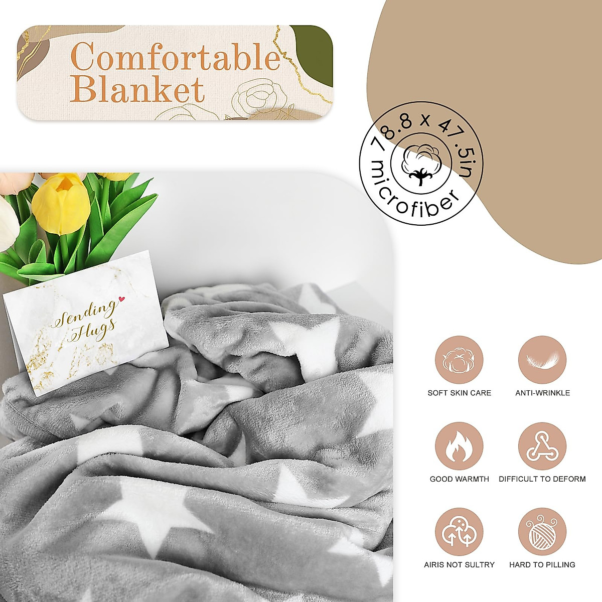 Get Well Soon Gifts for Women, Care Package Get Well Gift Basket Relaxing Spa Self Care Gifts, After Surgery Sympathy Blanket Tumbler 11-Piece Feel Better Gift for Best Friend BFF Mom Sister