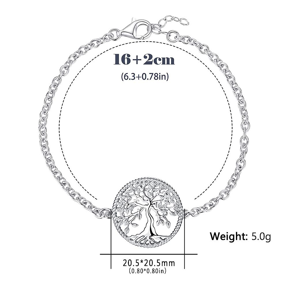 Aniu Tree of Life Bracelet for Women, S925 Sterling Silver Adjustable Chain Family Tree Jewelry for Mother's Day/Birthday/Anniversary(with Gift Box)