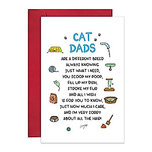 Funny Father’s Day Gifts for Cat Dads, Cute Father’s Day Card Gift for Cat Lover Owner, Cat Dads Card Gift