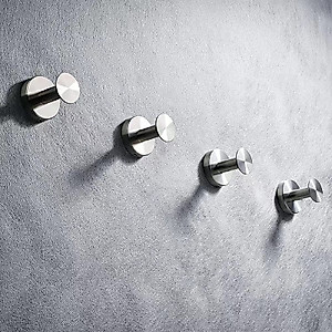 MENEAU Coat Hooks Punch Free Round Hook Stainless Steel Bathroom Clothes Hook Bedroom Hook Home Decor Storage Hook Black 1Pcs