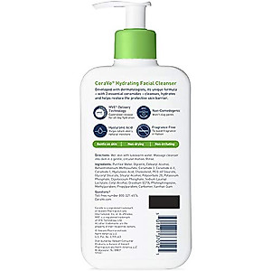 CeraVe Foaming Facial and Hydrating Cleanser, 12 Fl Oz (Pack of 2)