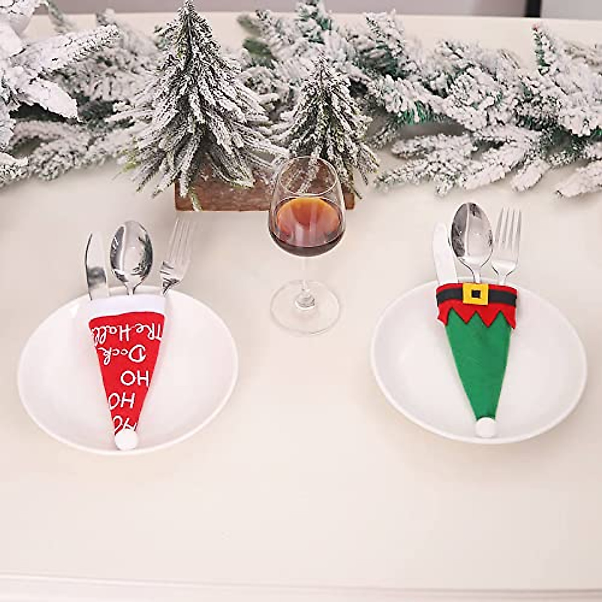 4PCS Mother's Day Silverware Holders, Cutlery Fork Spoon Knife Storage Bags, Premium Tableware Holder for Mother’s Party Dinner Table Decoration, SONGTIY
