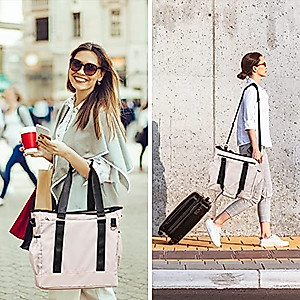 Kuston Tote Bag Waterproof Nylon Multi Pocket Shoulder Bags Laptop Work Bag Teacher Purse and Handbags for Women & Men