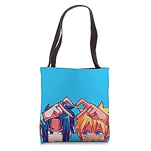 NaruSasu SasuNaru anime boys forming heart with hands Tote Bag