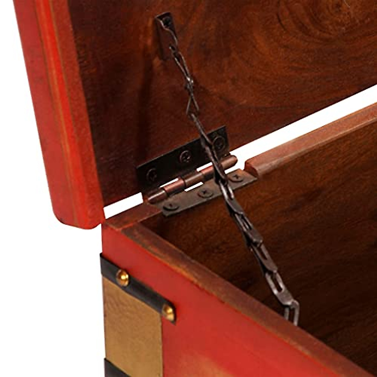 ZQQLVOO Toy Box, Outdoor Storage Box, Storage Box Red 43.3"x15.7"x15.7" Solid Acacia Wood for Toys, Tools, Patio Storage, Garden Backyard Deck Outdoor Storage