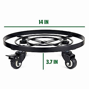 Patio Plant Trivet with Wheels | Outdoor Plant Stand with Wheels | Rolling Plant Stand with Casters Heavy Duty (44lbs Capacity) | Plant Dolly with Wheels | Modern Plant Stand Caddy (Set 2)