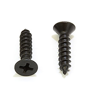 Bolt Dropper 8 x 3/4'' Black Oxide Coated Stainless Flat Head Phillips Wood Screw (100 Pack), 18-8 (304) Stainless Steel Screws Corrosion Resistant Flat Head by Bolt Dropper
