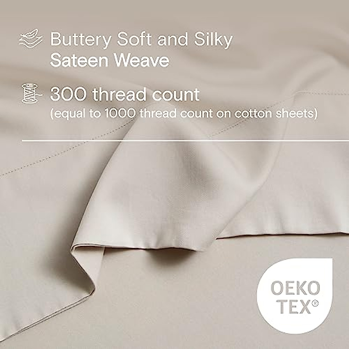 DOZ by SIJO 100% Organic Bamboo Sheet Set, Buttery Soft, Cooling for Hot Sleepers, Silky Breathable, Oeko-TEX, High GSM, 16" Deep Pockets - 3pc - 2 Pillowcases 1 Fitted Sheet (Fog, Queen)