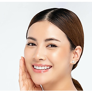 Minkaa Daisy Opal Stud Earrings 6mm Round Sterling Silver - October Birthstone - Skin-Friendly Unisex Opal Earrings Studs - Earrings for Women & Men - 4 Prong Setting Gem Earrings, Gold - Opal