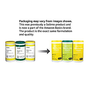 Amazon Basics Disinfecting Wipes, Lemon Scent & Fresh Scent, Sanitizes/Cleans/Disinfects/Deodorizes, 85 Count: Pack of 3 (Previously Solimo)