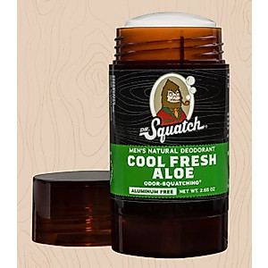 Dr. Squatch Natural Deodorant for Men – Odor-Squatching Men's Deodorant Aluminum Free - Cool Fresh Aloe 2.65 oz (1 Pack)