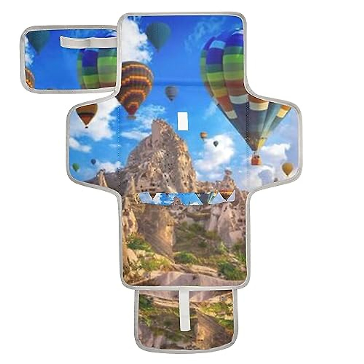Hot Air Balloon Portable Diaper Changing Pad Waterproof Travel Baby Changing Pad Foldable Diaper Changing Mat for Newborn Girl Boy