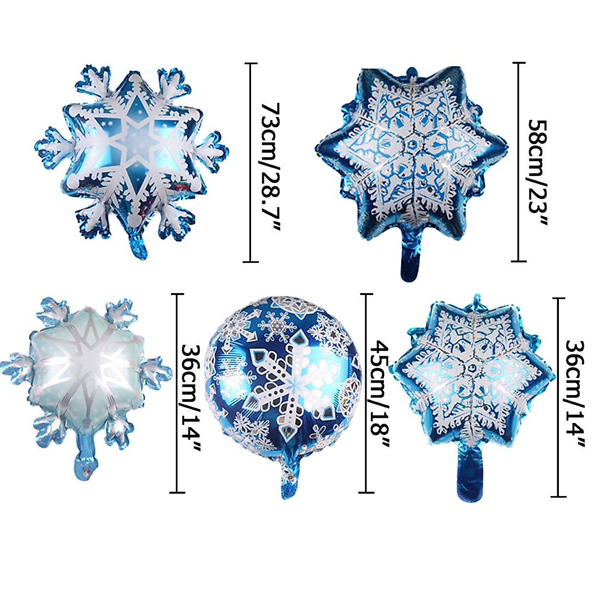 15 Pieces Snowflake Foil Balloons Winter Wonderland Party Decorations - Winter Theme Snowflake Balloons Set for Baby Shower Birthday Christmas Party Decoration