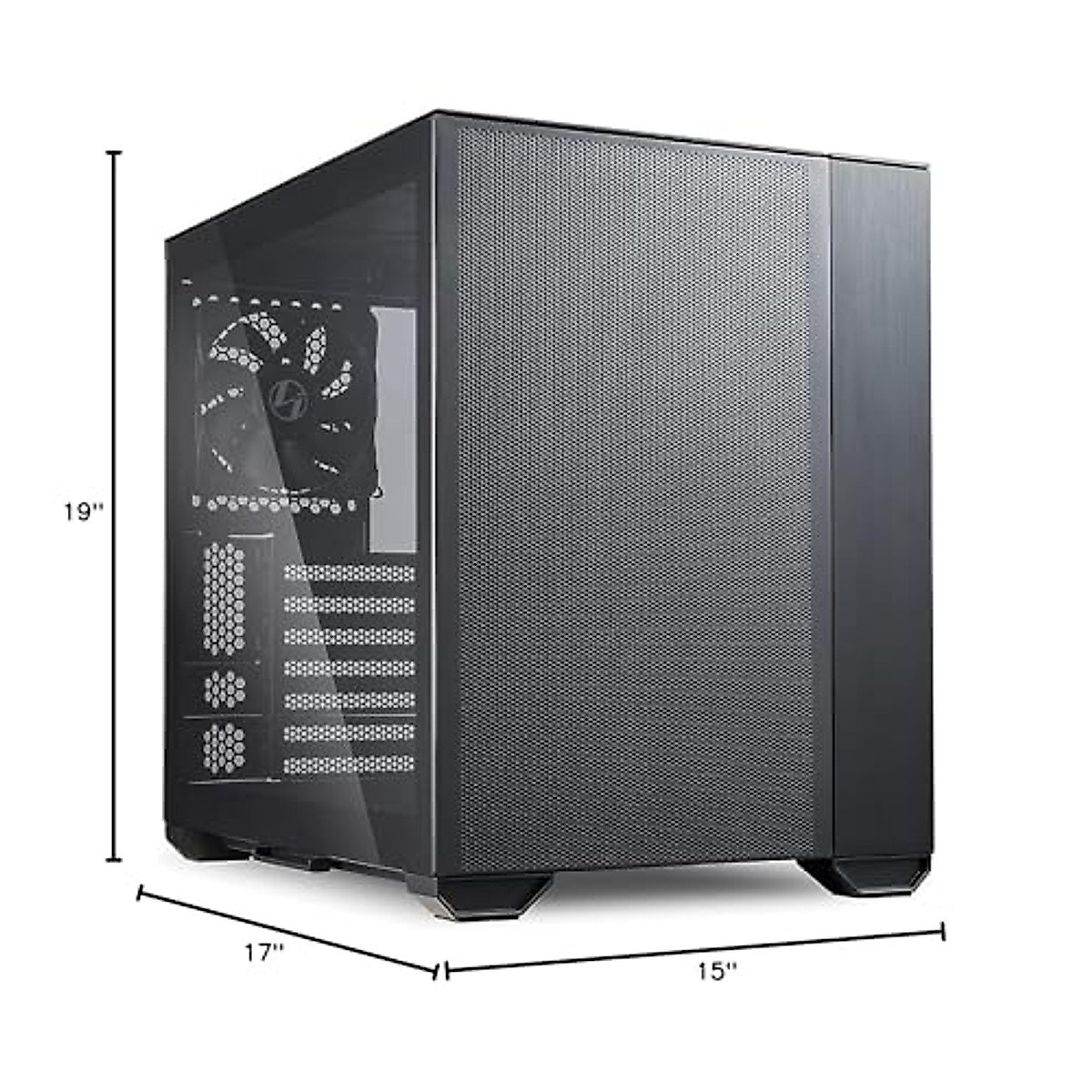 Lian Li O11 Air Small Case - Mini ITX - Mesh & Aluminum Panel - include 2 x 140MM PWM fans & 120mm PWM fan - up to 200mm long full ATX PSUs (O11AMX BLACK)