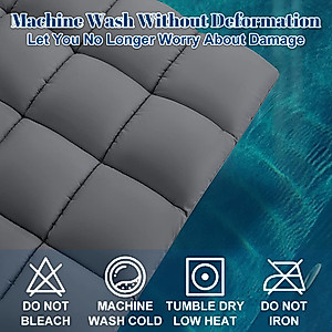 SONORO KATE Mattress Topper, Extra Thick Mattress Protector,Cooling Mattress Pad Cover for Back Pain, Plush & Support Bed Topper Overfilled Down Alternative with 8-21" Deep Pocket (Grey, Queen)