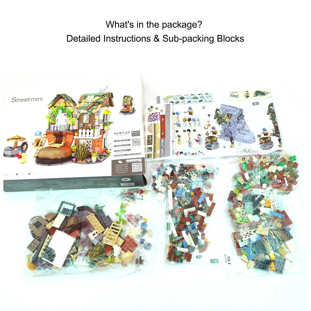 Seyaom Folding Fairy Tale Series House Building Sets, DIY Building Block Creative Construction Play Set,Forest Cabin/Dwarf Cabin Bricks Model Set, for Teens Boys Girls (Dwarf Cabin)