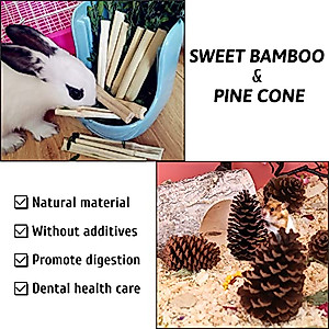 PINVNBY Guinea Pig Grass House with Chew Toys Little Rabbit Natural Hideout Small Pet Grass Hut with Play Toys for Bunny Hamster Rat Chinchilla Hedgehog Squirrel Gerbil（Ball at Random）