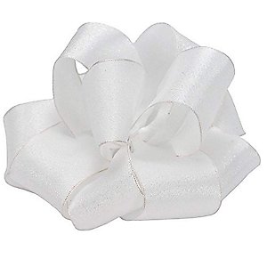 Berwick Offray 1.5" Wide Princess Wired Edge Ribbon for Crafts and Decoration, 50-Yard Spool, White
