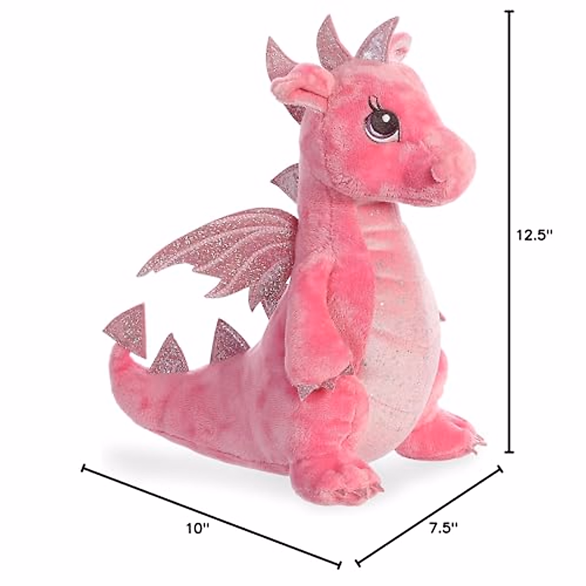 Aurora® Enchanting Sparkle Tales™ Dahlia Dragon™ Stuffed Animal - Magical Adventures - Endless Play - Pink 12 Inches