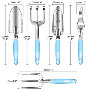 Codirom Garden Tools Set 5PCS Gardening Tools Planting Trowel Garden Shovel Garden Rake Transplant Tools