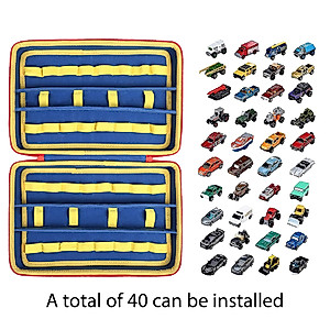 co2CREA Hard Toy Cars Storage Case Compatible with Hot Wheels Toy Cars Set, Toy Car Organizer Case Hold 40 Hot Wheels Cars, Matchbox Cars, Mini Toys (Case Only)