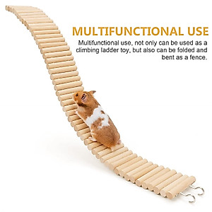 POPETPOP Guinea Pig Cages Hamster Wooden Ladder Hamster Climbing Toy Bendable with Hooks for Guinea Pig Small Pet Reptile Rat Gerbil Chinchilla Chipmunk Hedgehog Guinea Pig Hideout