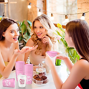 24Pcs Let's Go Girls Cups Retro Bachelorette Themed Party Supplies Reusable Plastic Cups White and Pink for Cowgirl Bridal Shower 12oz Tumblers for Last Rodeo Western Wedding Party Favors Decorations